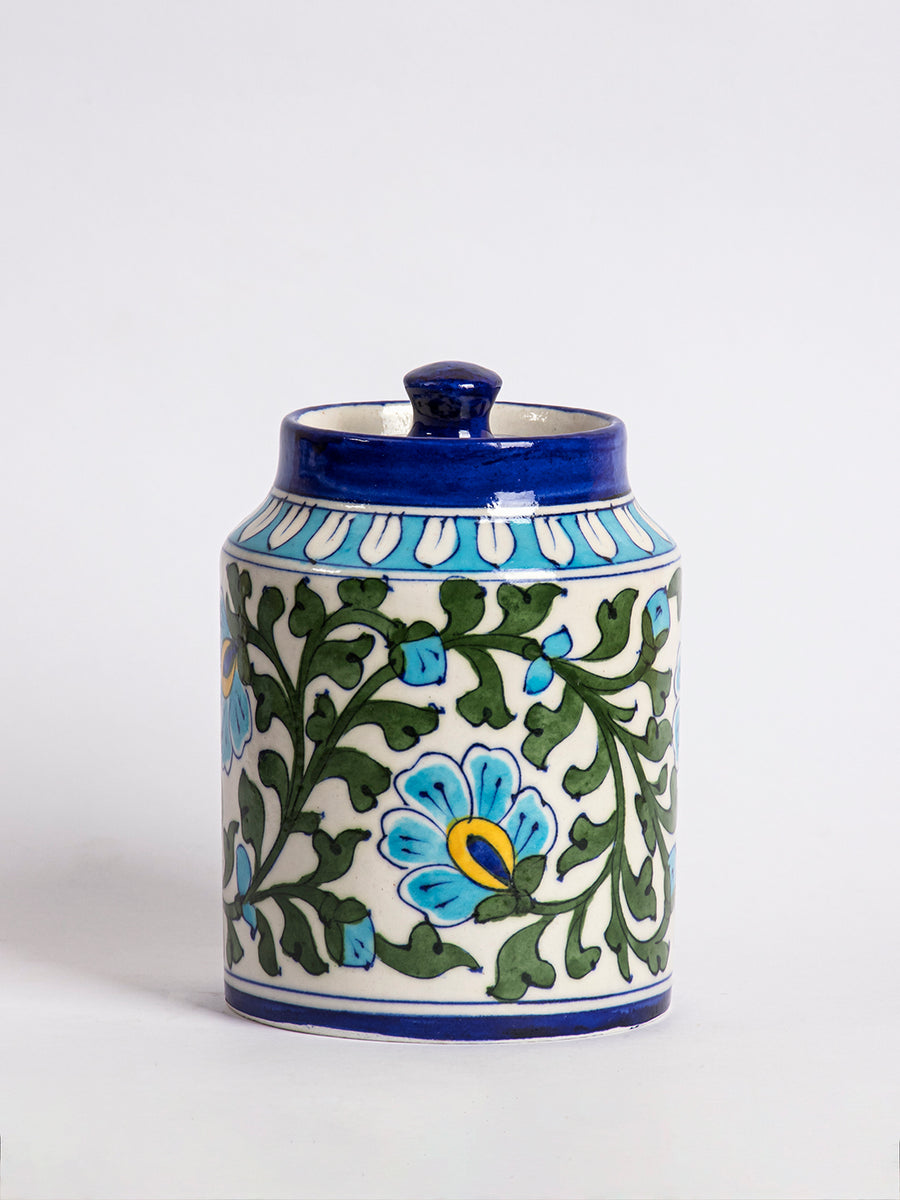 Best Blue Pottery Blue Jar With Floral Motifs | Neerja – NEERJA ...