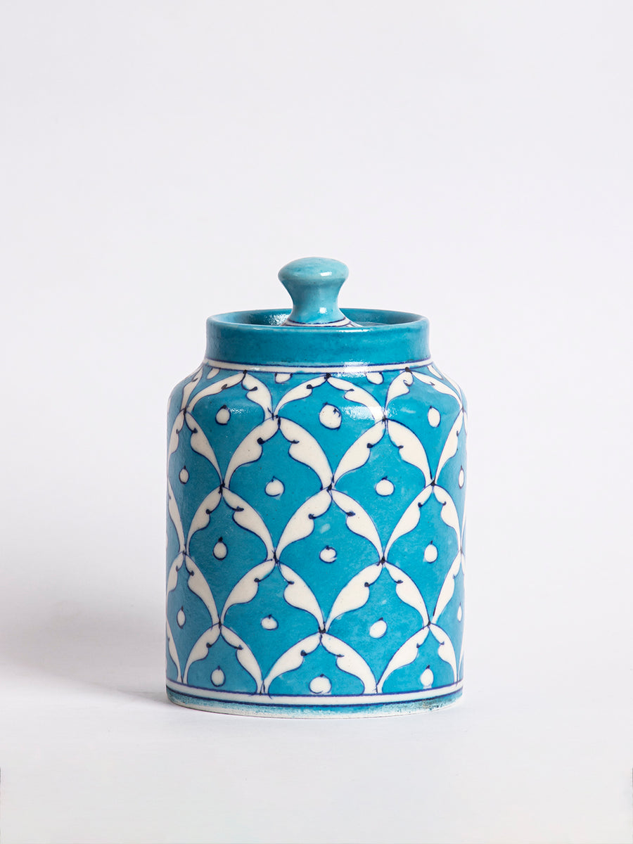 Best Blue Pottery Blue Jar With Floral Motifs | Neerja – NEERJA ...