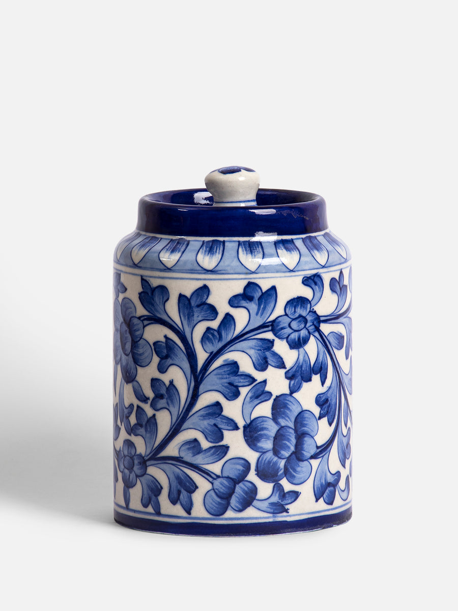 Best Blue Pottery Blue Jar With Floral Motifs | Neerja – NEERJA ...