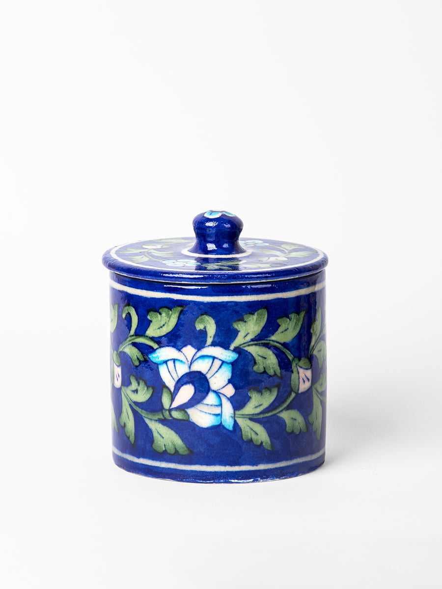 Blue Pottery Handmade Jar – NEERJA INTERNATIONAL INC