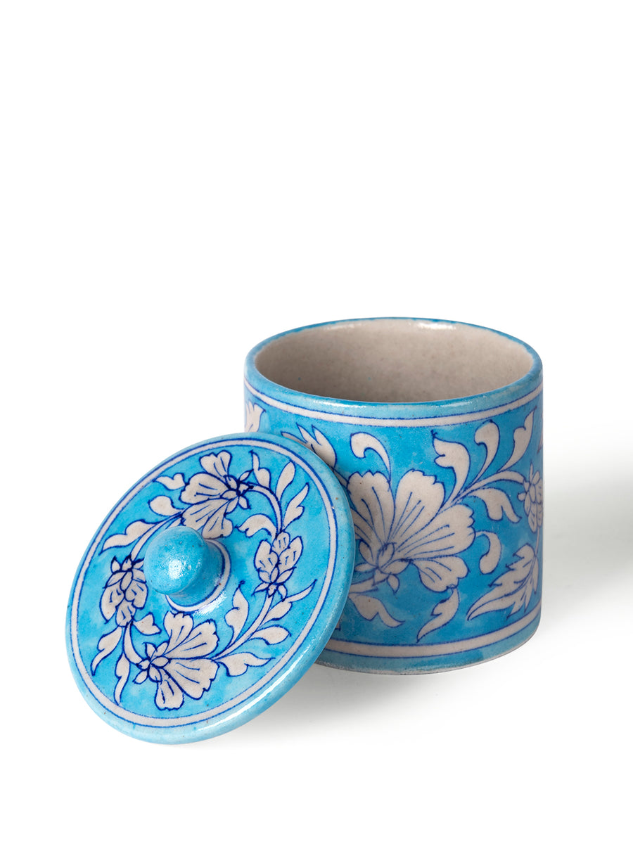 Blue Pottery Handmade Jar – NEERJA INTERNATIONAL INC