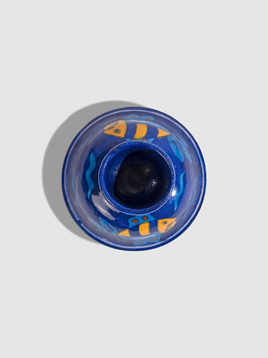 Fish Design On Blue Base Candle Stand – NEERJA INTERNATIONAL INC