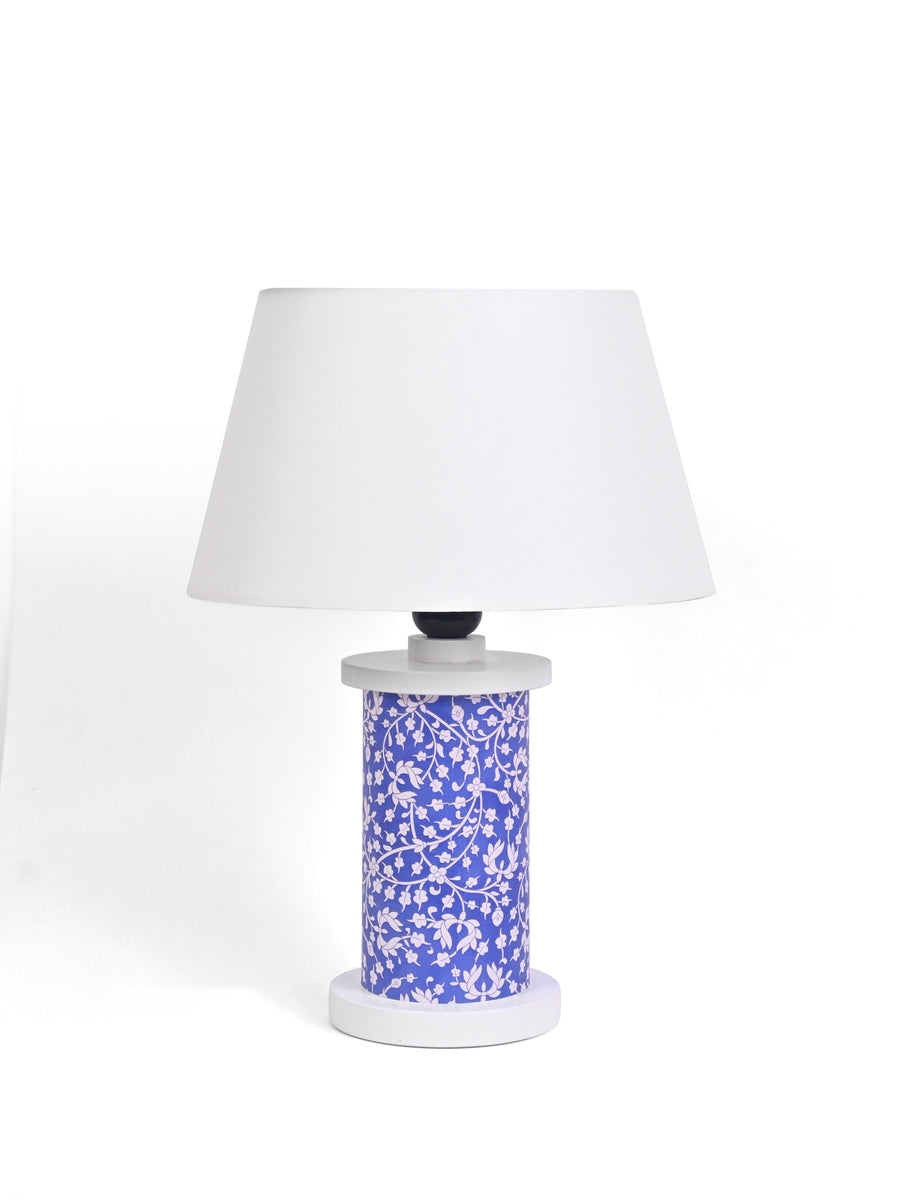 Wooden Printed Paper Lamp With Shade Small – NEERJA INTERNATIONAL INC