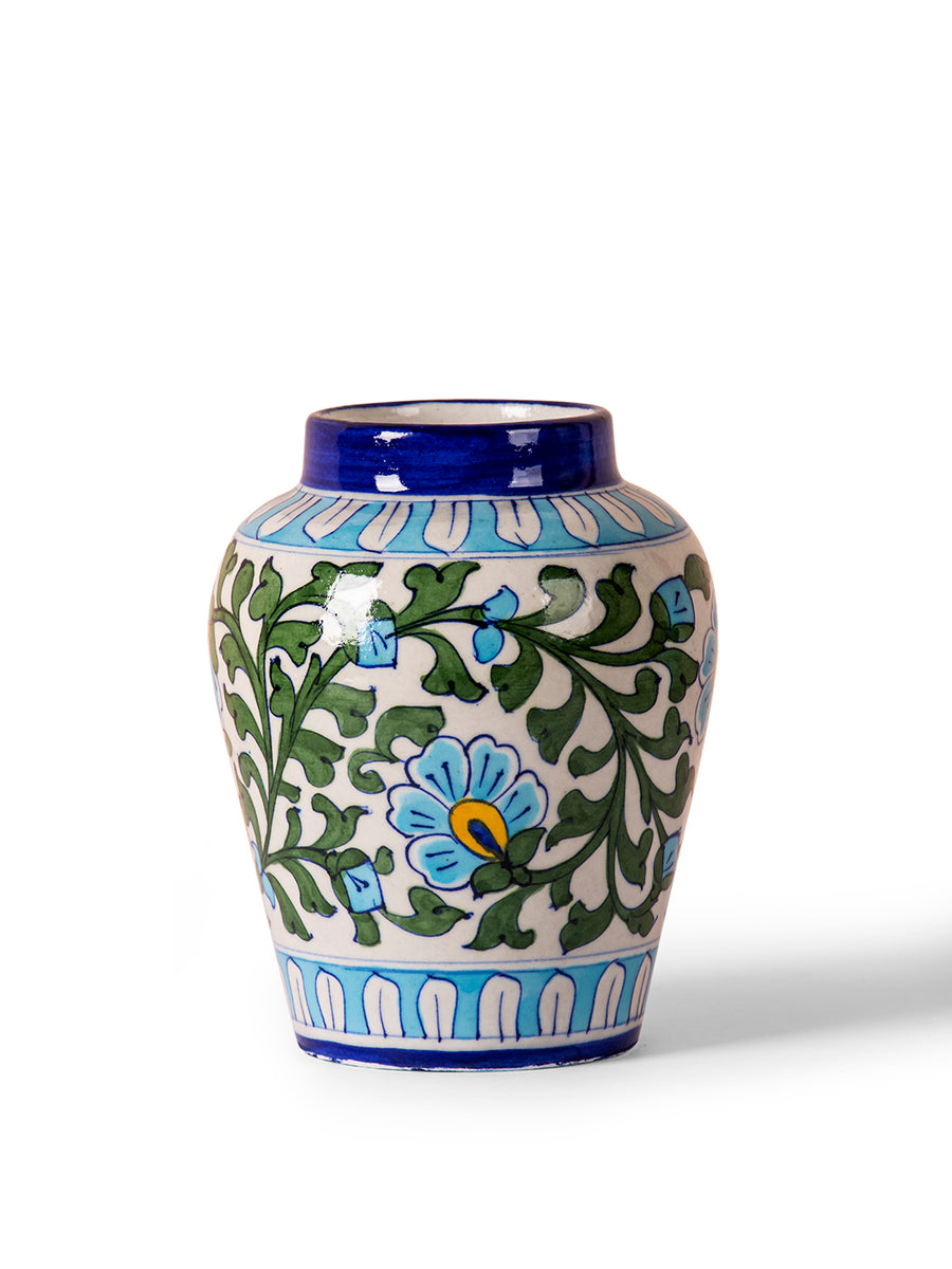 Blue Pottery Handiya Flower Vase – NEERJA INTERNATIONAL INC