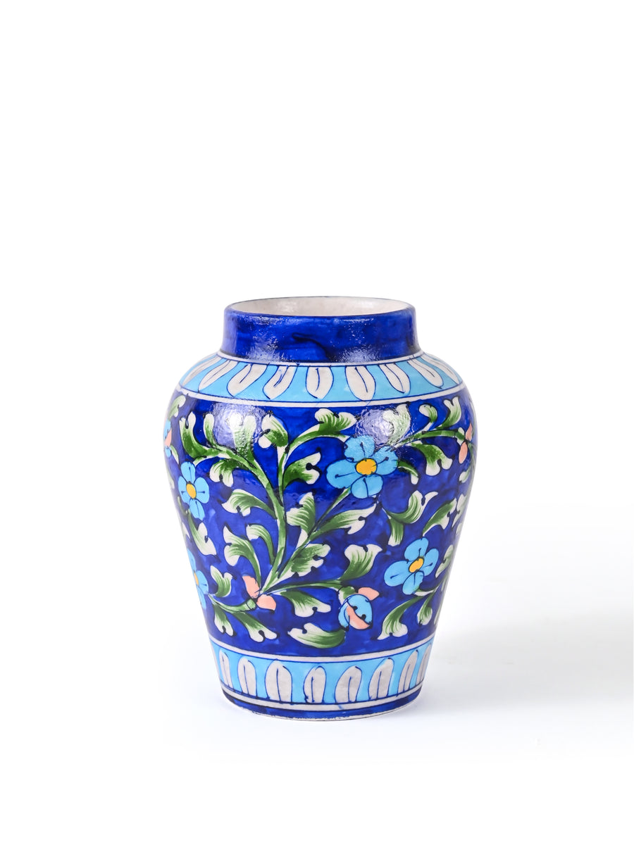 Blue Pottery Handiya Flower Vase – NEERJA INTERNATIONAL INC
