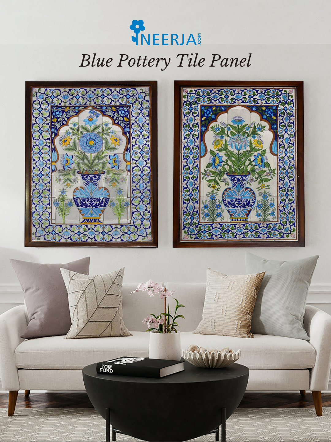 Neerja's Famous Blue Pottery Tiles, Knobs, Beads, Plates, Lamps etc ...