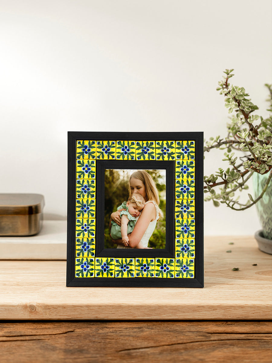 NEERJA BLUE POTTERY PHOTO FRAME SMALL YELLOW COLOR – NEERJA ...