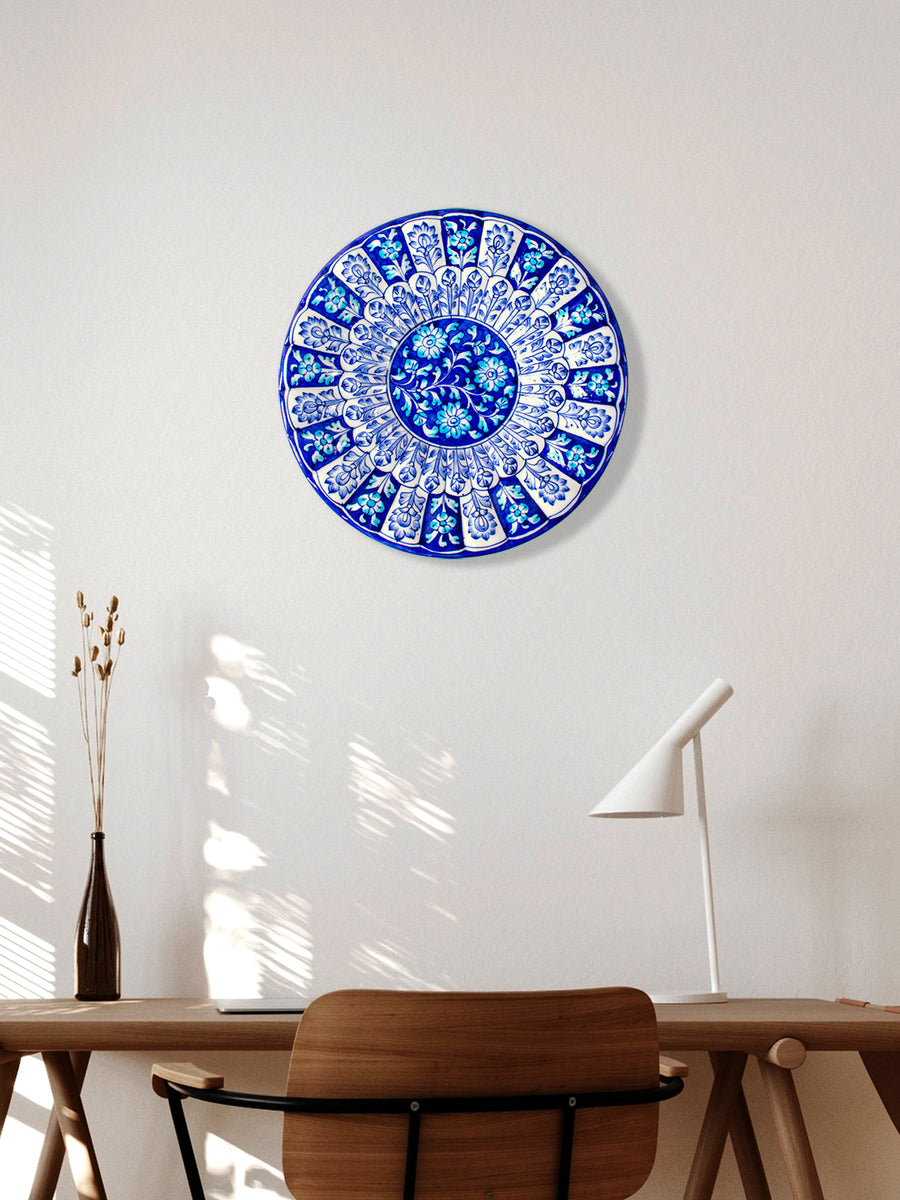 Blue Pottery Decorative Wall plate Embossed Design – NEERJA ...