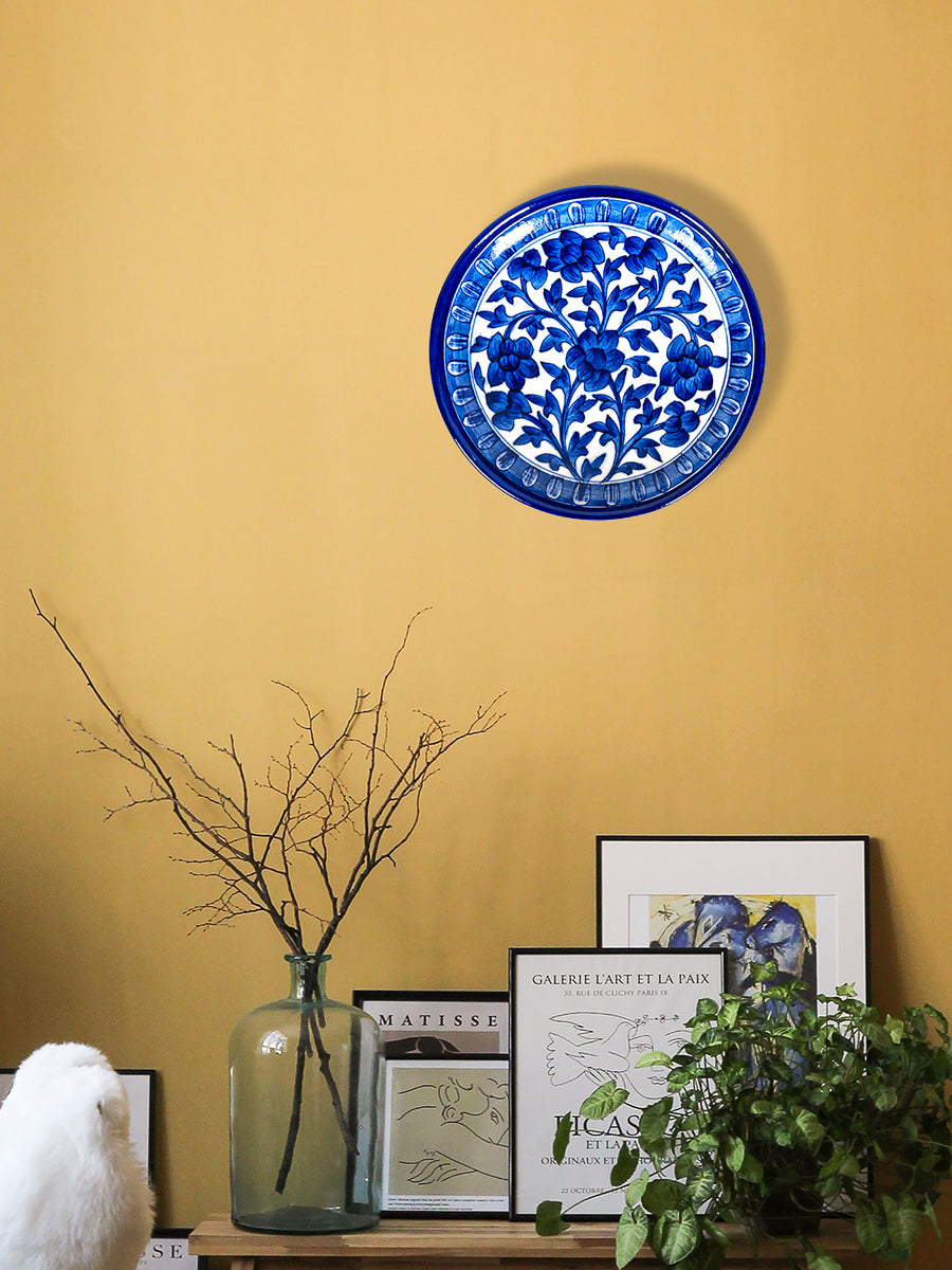 Blue Pottery Decorative Handmade Wall Plate – NEERJA INTERNATIONAL INC