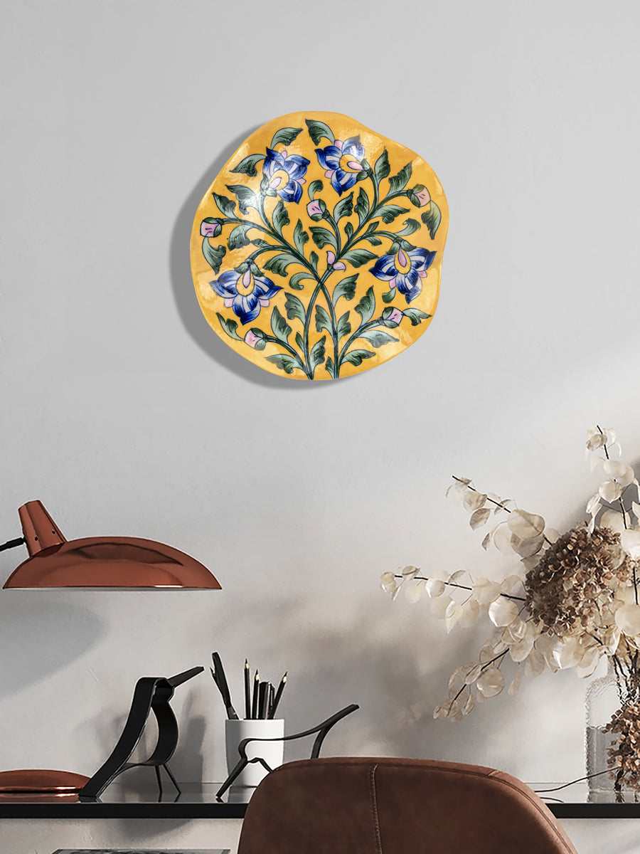 Blue Pottery Decorative Handmade Curve Wall Plate – NEERJA ...
