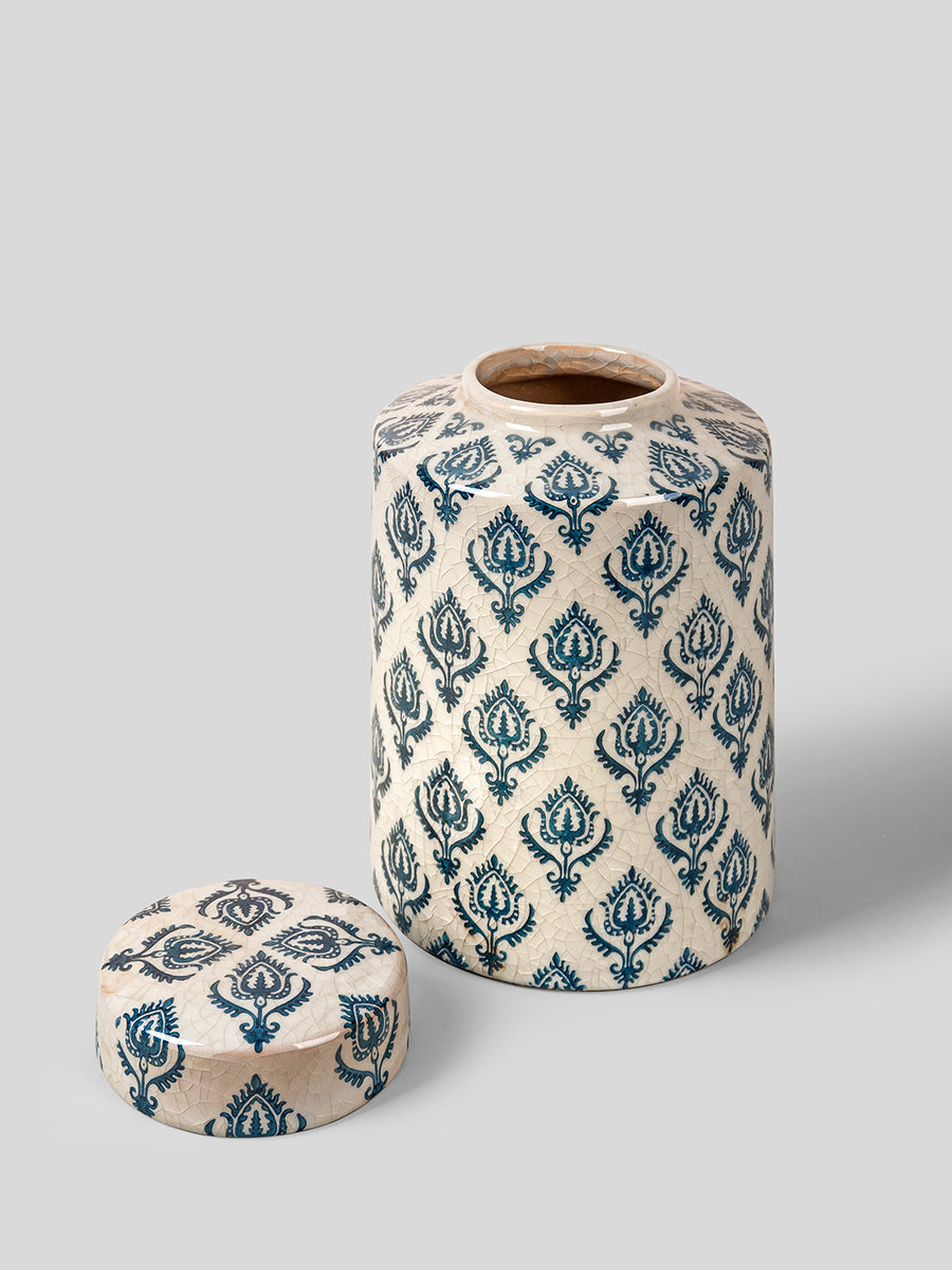 Ceramic Jar Floral Design (S) – NEERJA INTERNATIONAL INC