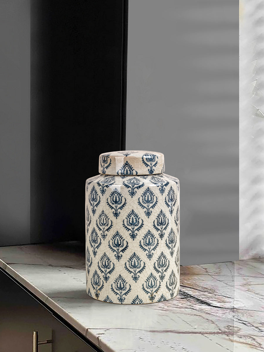 Ceramic Jar Floral Design (S) – NEERJA INTERNATIONAL INC