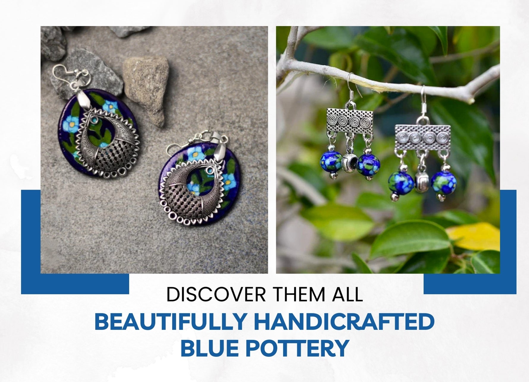 Neerja's Famous Blue Pottery Tiles, Knobs, Beads, Plates, Lamps etc ...