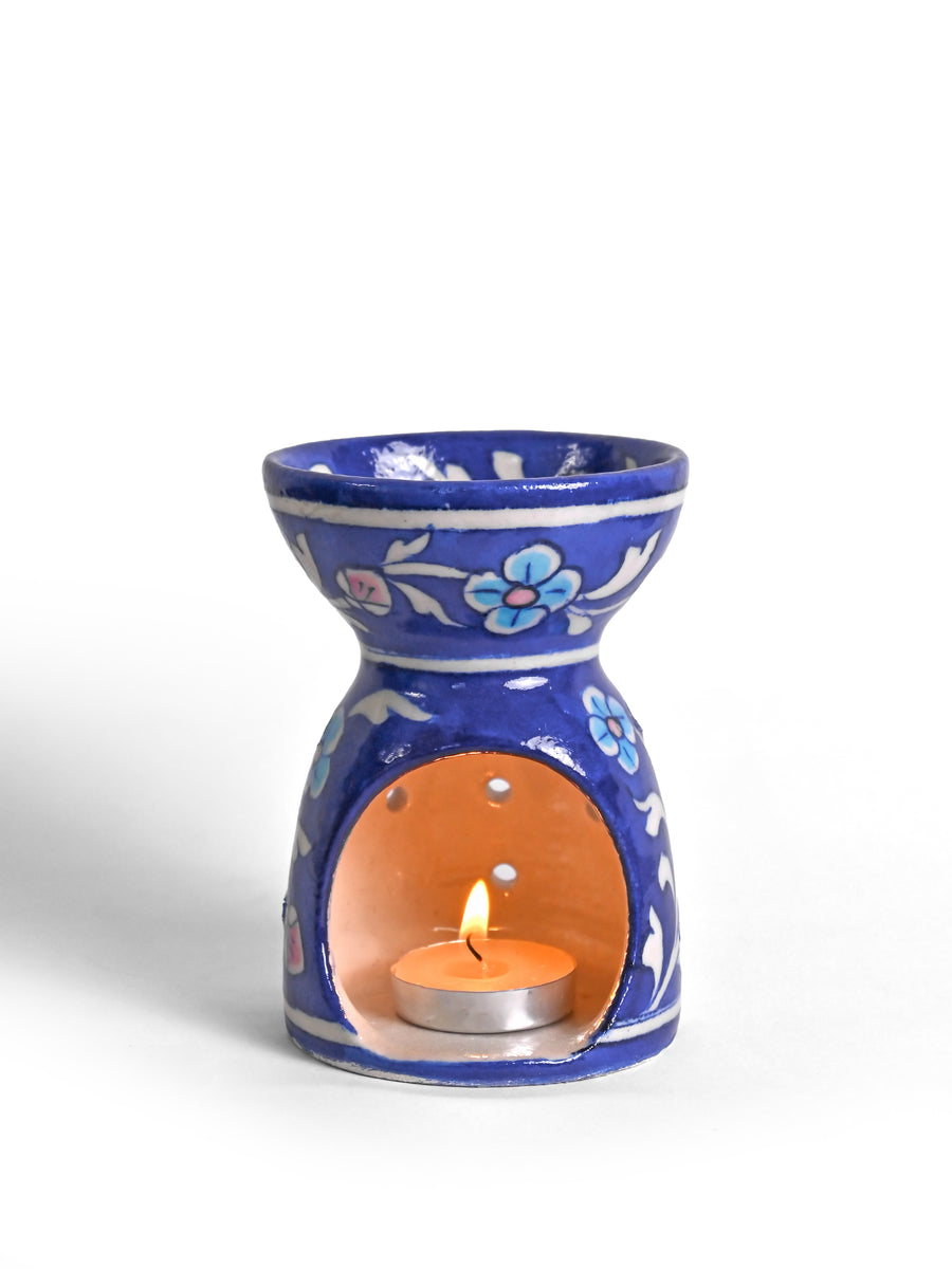 Blue Pottery Handmade Aroma Oil Diffuser Blue Color – NEERJA ...