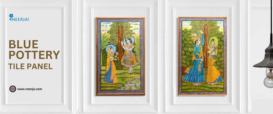 Neerja's Famous Blue Pottery Tiles, Knobs, Beads, Plates, Lamps etc ...