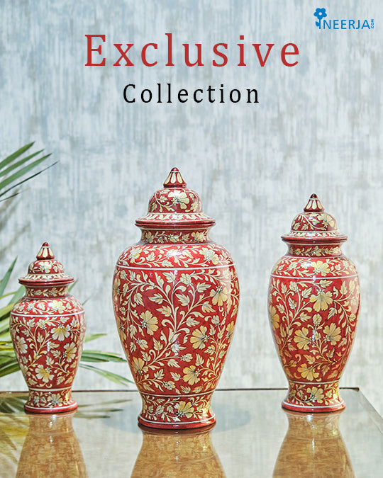 Neerja's Famous Blue Pottery Tiles, Knobs, Beads, Plates, Lamps etc ...