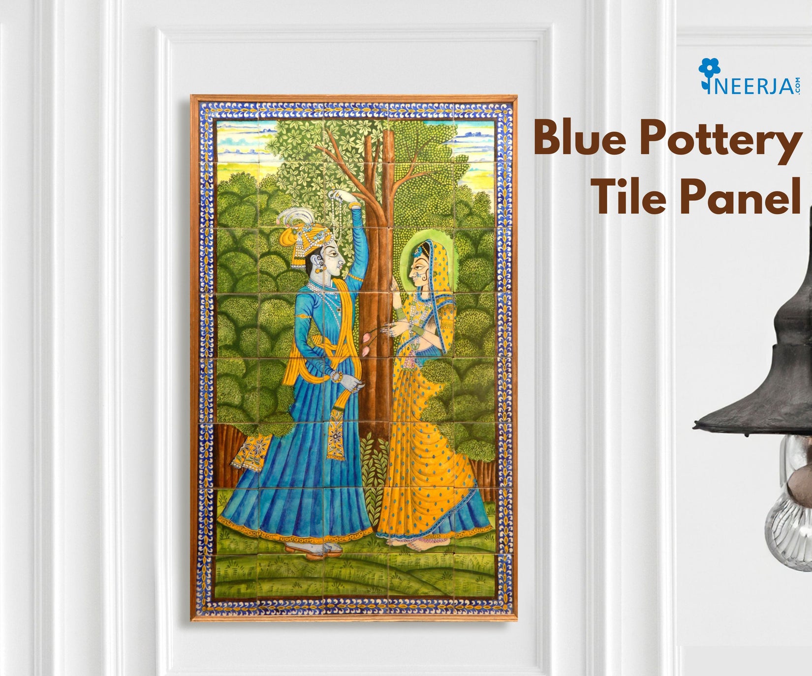 Neerja's Famous Blue Pottery Tiles, Knobs, Beads, Plates, Lamps etc ...