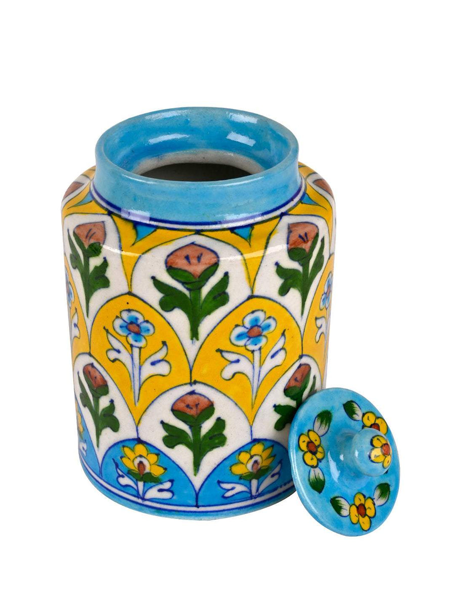 Exclusive Blue Pottery Canister Jar | Neerja – NEERJA INTERNATIONAL INC