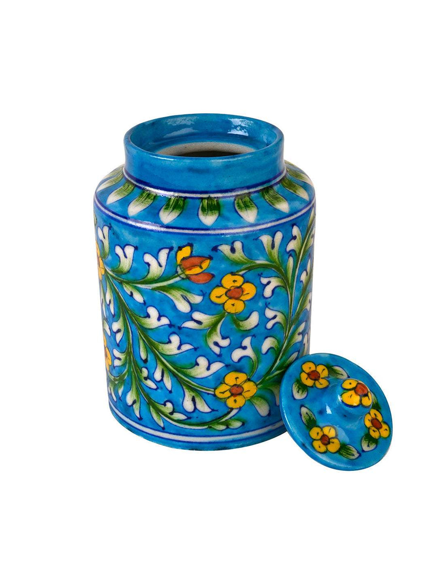 Exclusive Blue Pottery Canister Jar | Neerja – NEERJA INTERNATIONAL INC