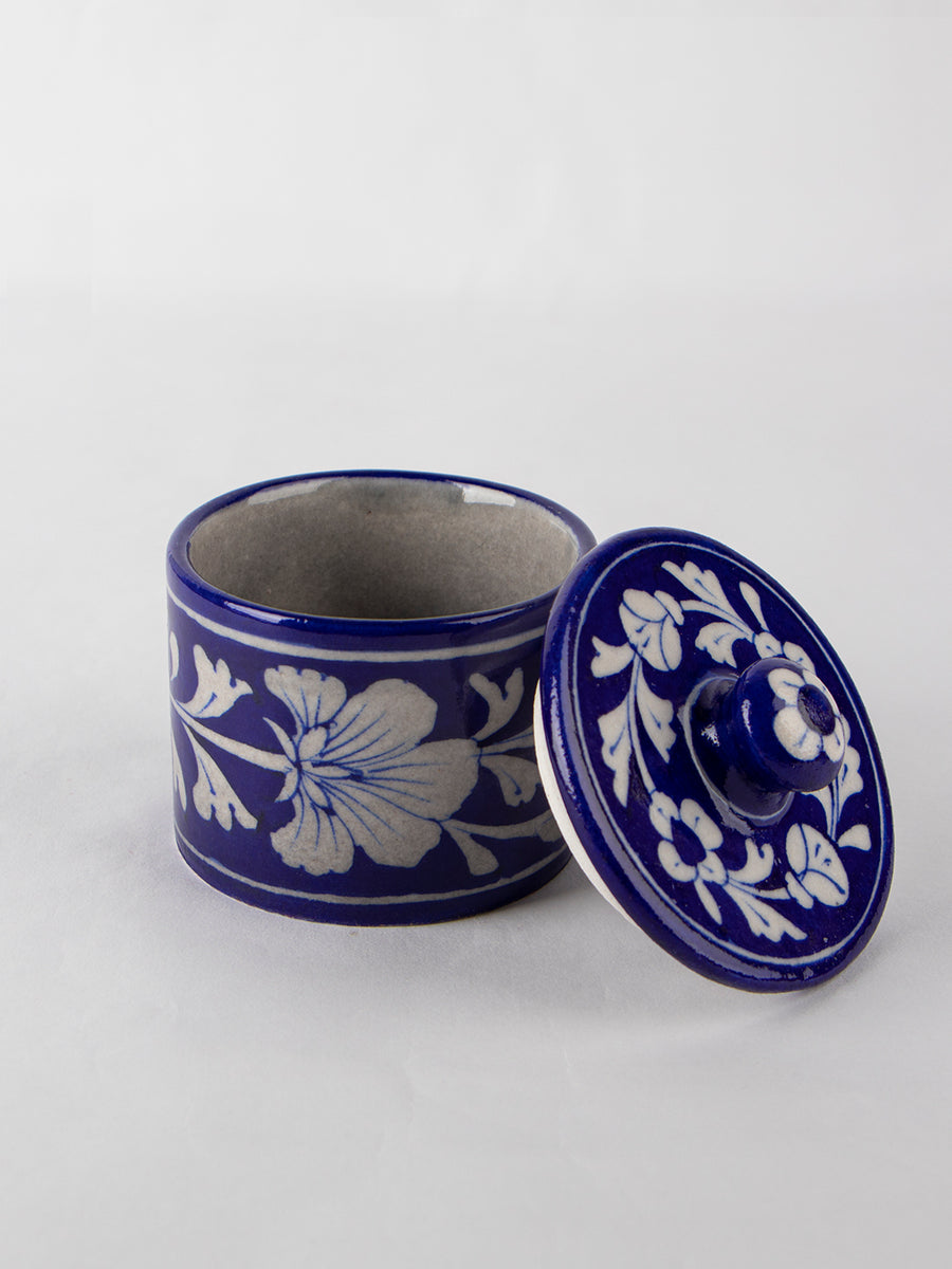 Decorative Handmade Blue Pottery Jar – NEERJA INTERNATIONAL INC