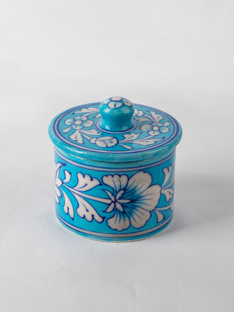 Decorative Handmade Blue Pottery Jar – NEERJA INTERNATIONAL INC