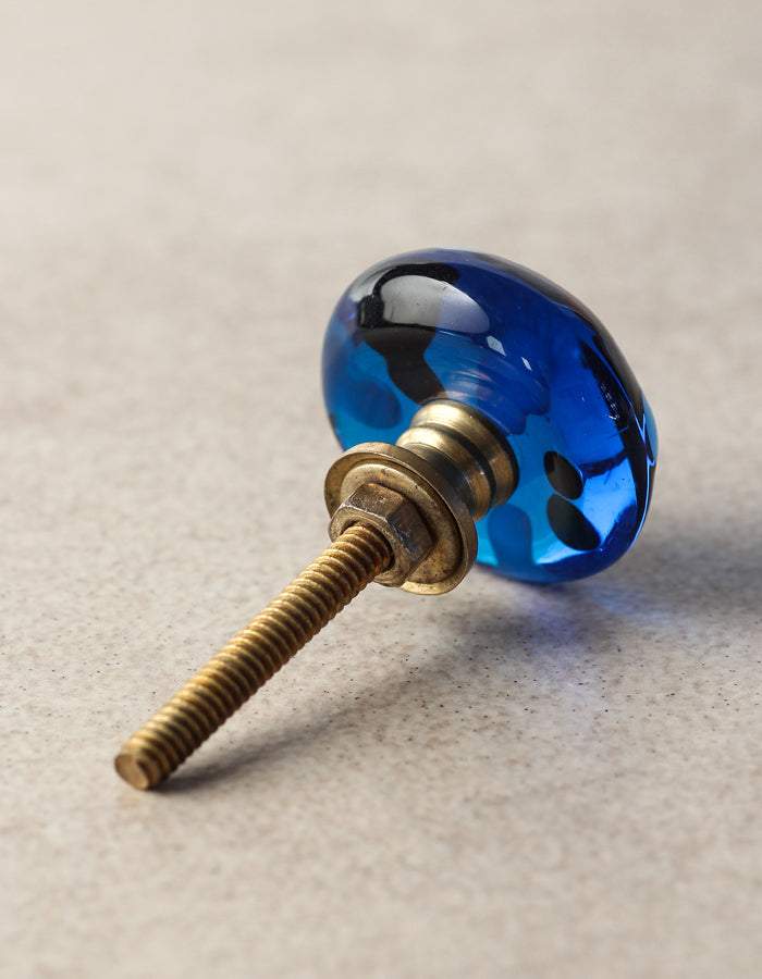 Red, Sky Blue and Green Polka Dotted Glass Knob – NEERJA INTERNATIONAL INC