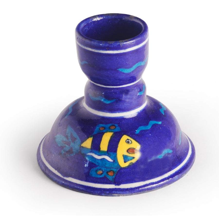Fish Design On Blue Base Candle Stand – NEERJA INTERNATIONAL INC