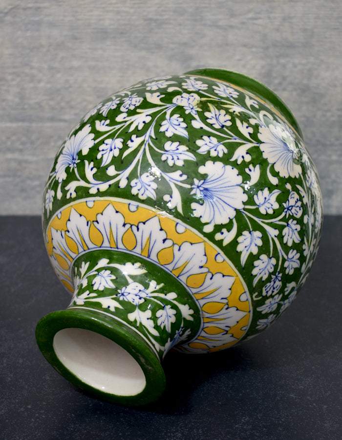 Blue Pottery Matka Flower Vase – NEERJA INTERNATIONAL INC