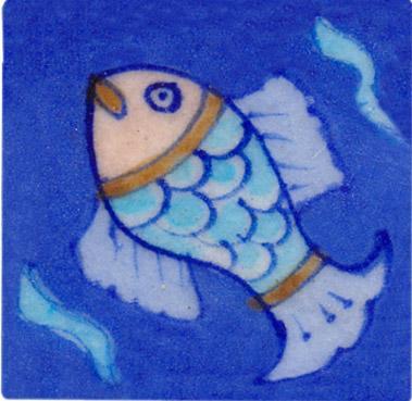 Turquoise fish on blue tile – NEERJA INTERNATIONAL INC