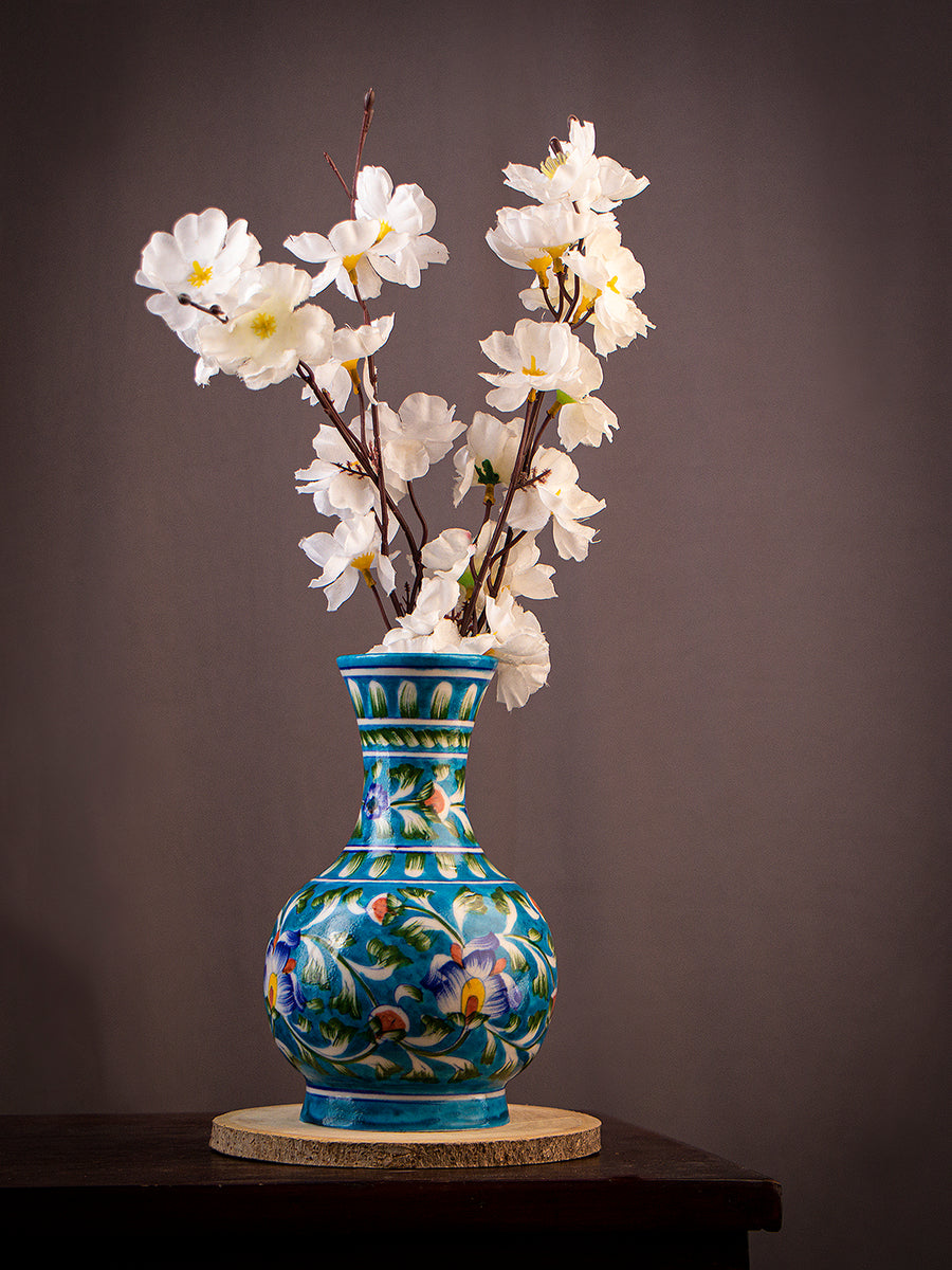 Blue Pottery Surahi Turquoise & Multi Colors – NEERJA INTERNATIONAL INC