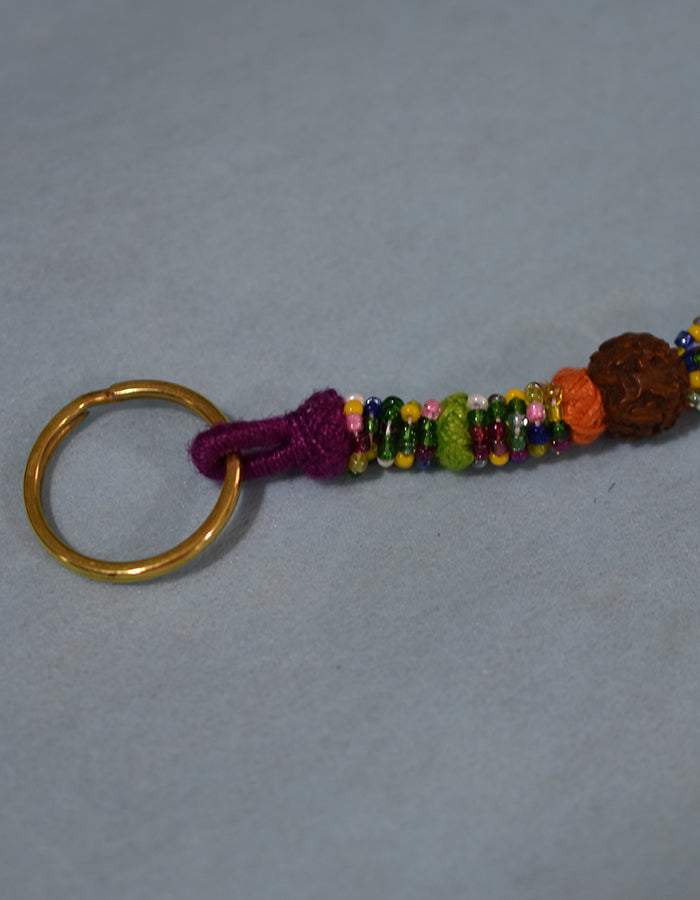 Beaded Keyring With Shells -Multi colour – NEERJA INTERNATIONAL INC