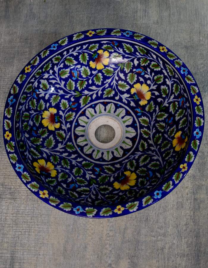 Decorative Handmade Pottery Wash Basin – NEERJA INTERNATIONAL INC