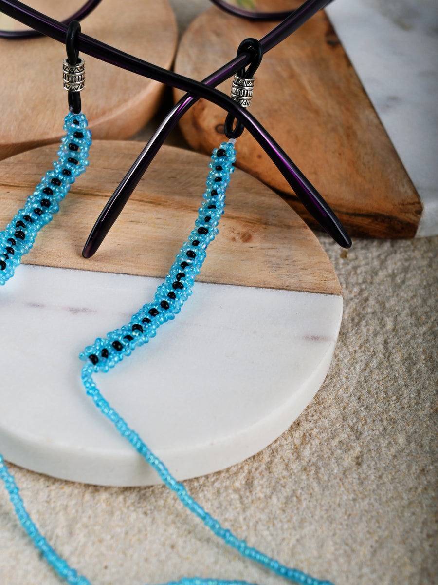Eyeglasses Strings With Beaded String (Turq) – NEERJA INTERNATIONAL INC