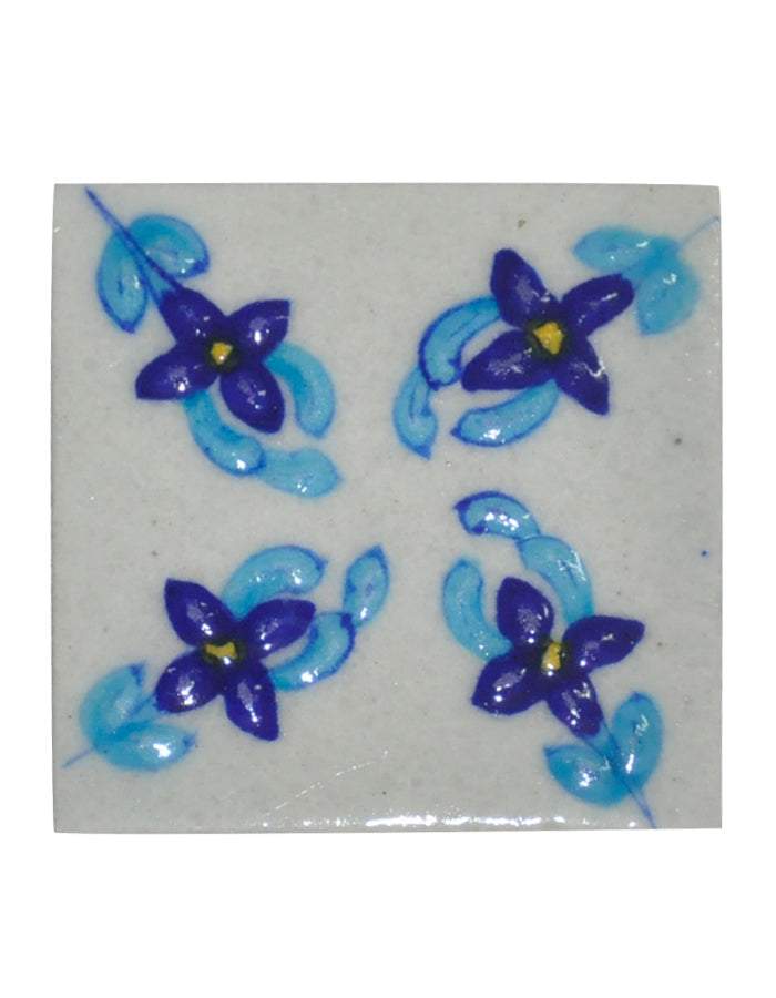 Flower design on White embossed tile – NEERJA INTERNATIONAL INC