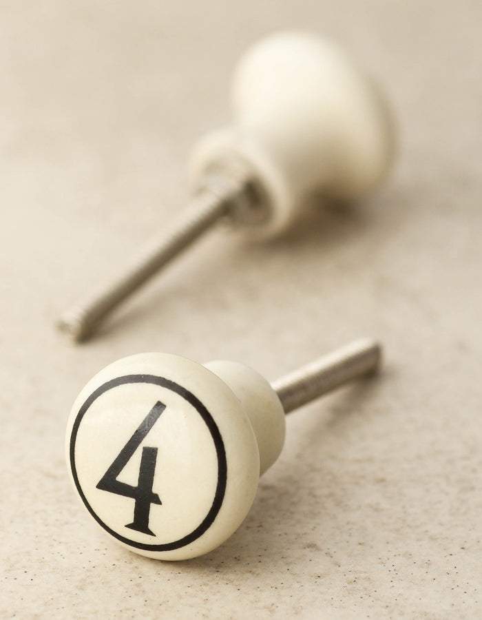 Cream Color 4 Numbering knob – NEERJA INTERNATIONAL INC